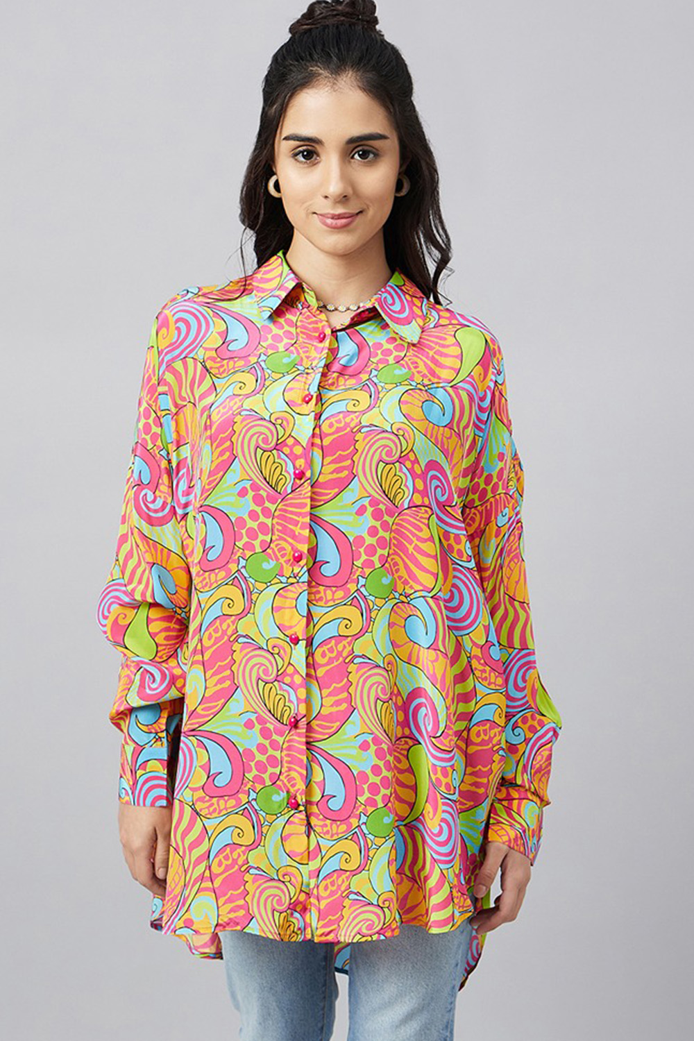 Bubblegum Pink Pucci Print Boyfriend Shirt