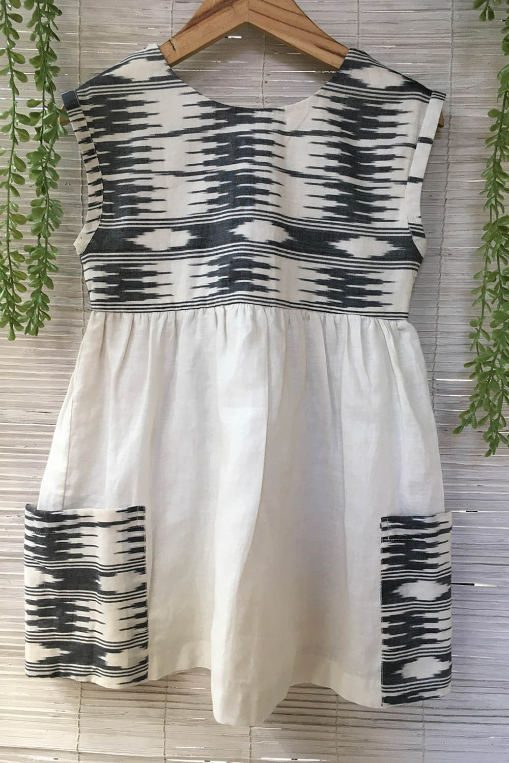 Girls Ikat And Linen Dress